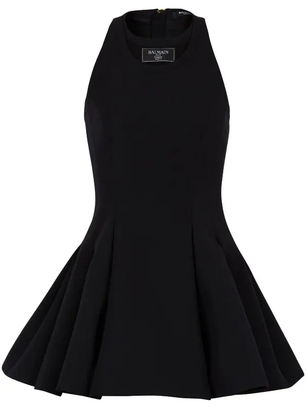 Balmain Logo-patch Mini Dress - Black