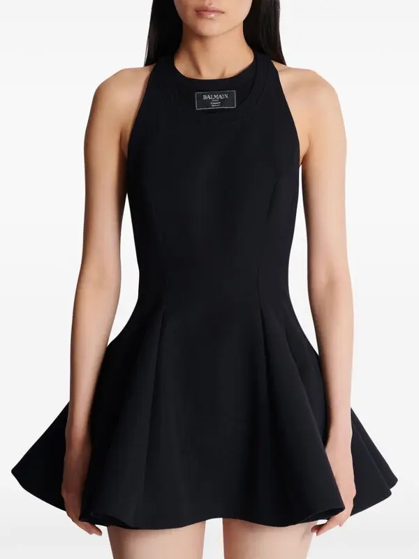 Balmain Logo-patch Mini Dress - Black