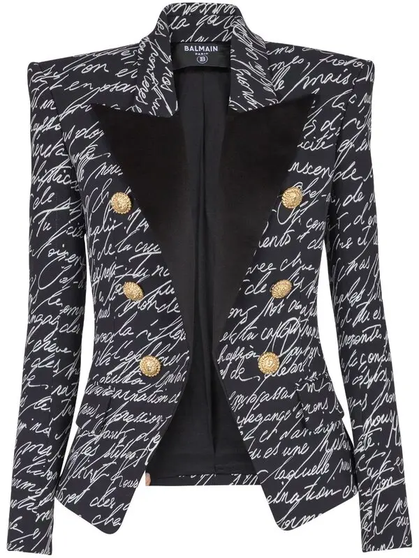 Balmain Love Letter Tailored Jacket - Black