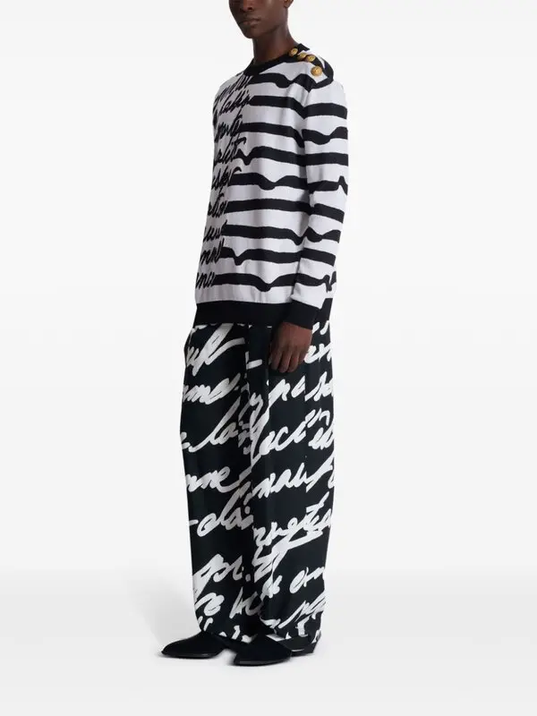 Balmain Love Letter-intarsia Jumper