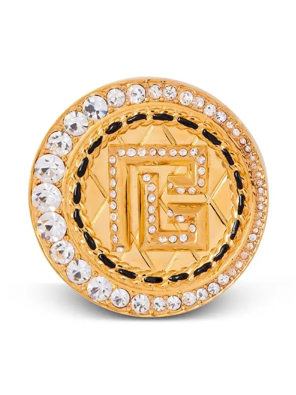 Balmain Rhinestone-embellished Brooch - Gold