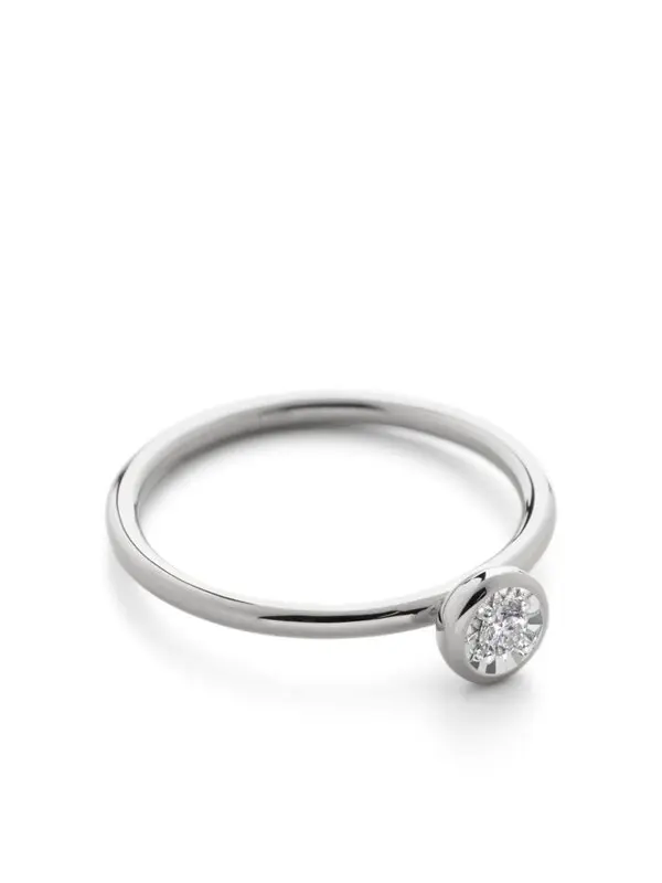 Monica Vinader Solitaire Diamond Ring - Silver
