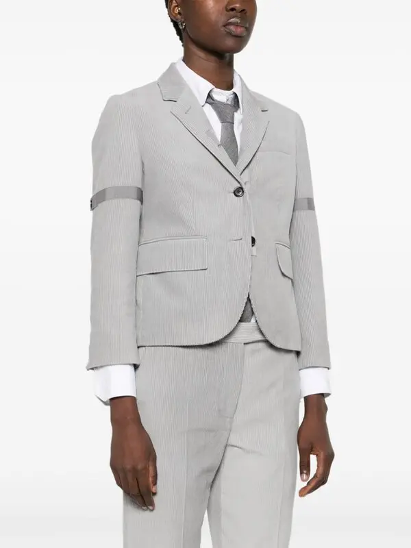 Thom Browne Corduroy Single-breasted Blazer - Grey