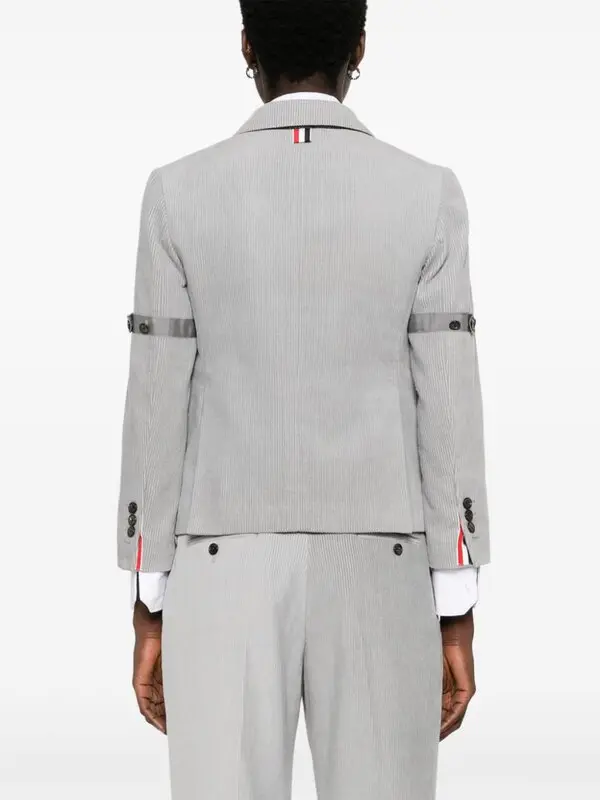 Thom Browne Corduroy Single-breasted Blazer - Grey