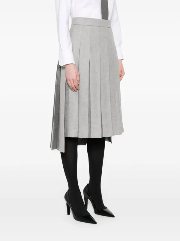 Thom Browne Pleated Midi Skirt - Grey