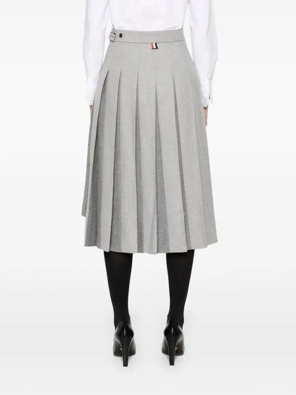 Thom Browne Pleated Midi Skirt - Grey