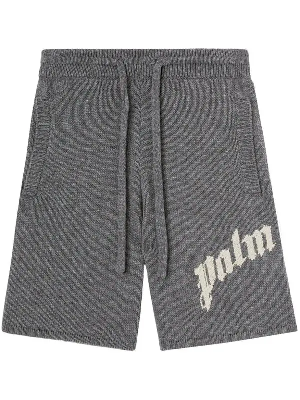Palm Angels Logo Knitted Shorts