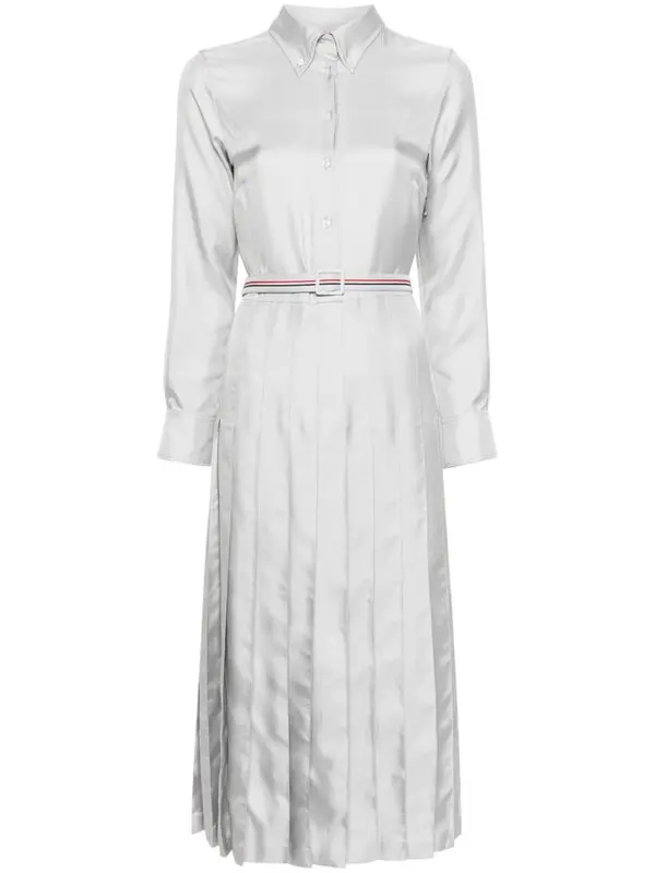 Thom Browne Rwb-stripe Belted Shirtdress