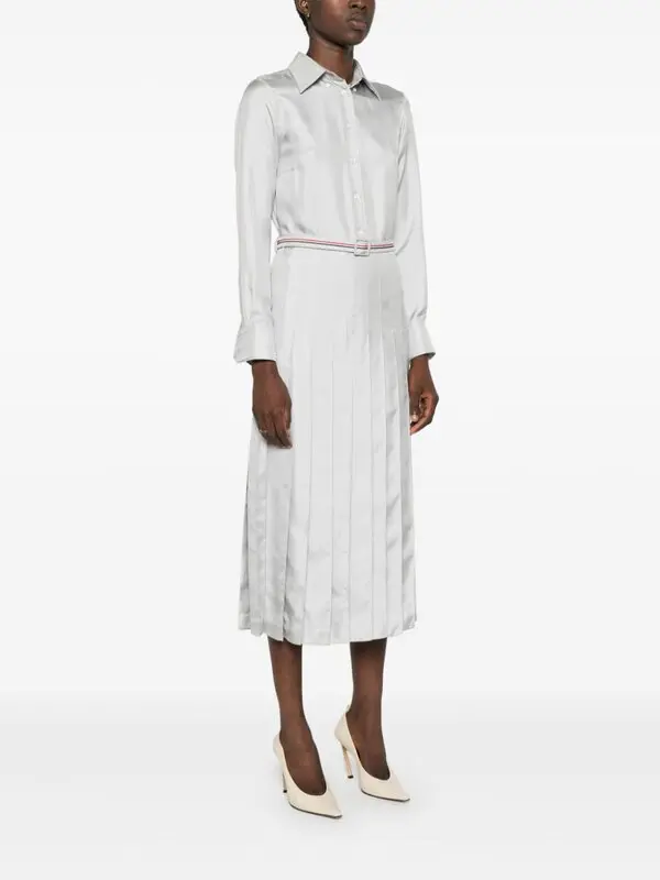 Thom Browne Rwb-stripe Belted Shirtdress