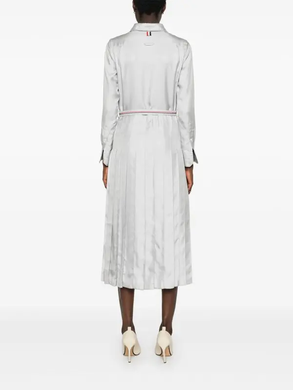 Thom Browne Rwb-stripe Belted Shirtdress