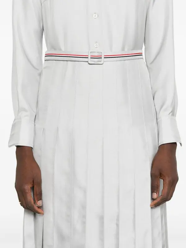 Thom Browne Rwb-stripe Belted Shirtdress