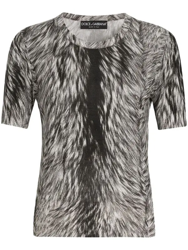 Dolce & Gabbana Fur-print Top