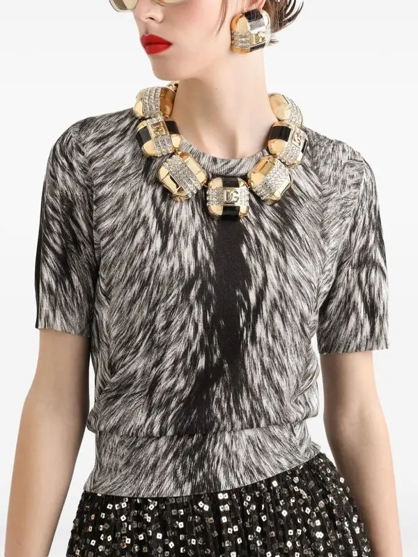 Dolce & Gabbana Fur-print Top