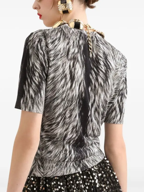 Dolce & Gabbana Fur-print Top