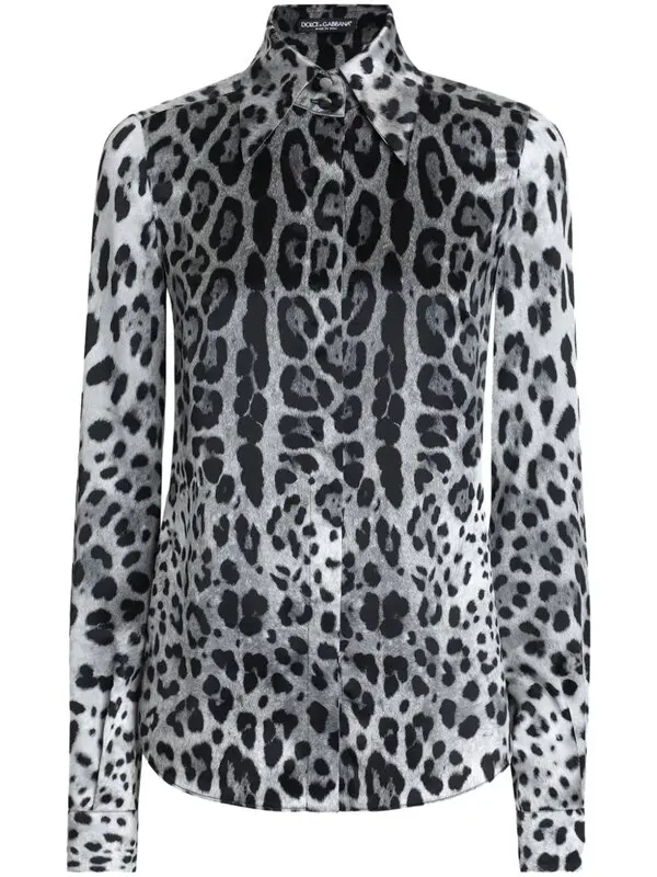Dolce & Gabbana Leopard-print Blouse - Grey