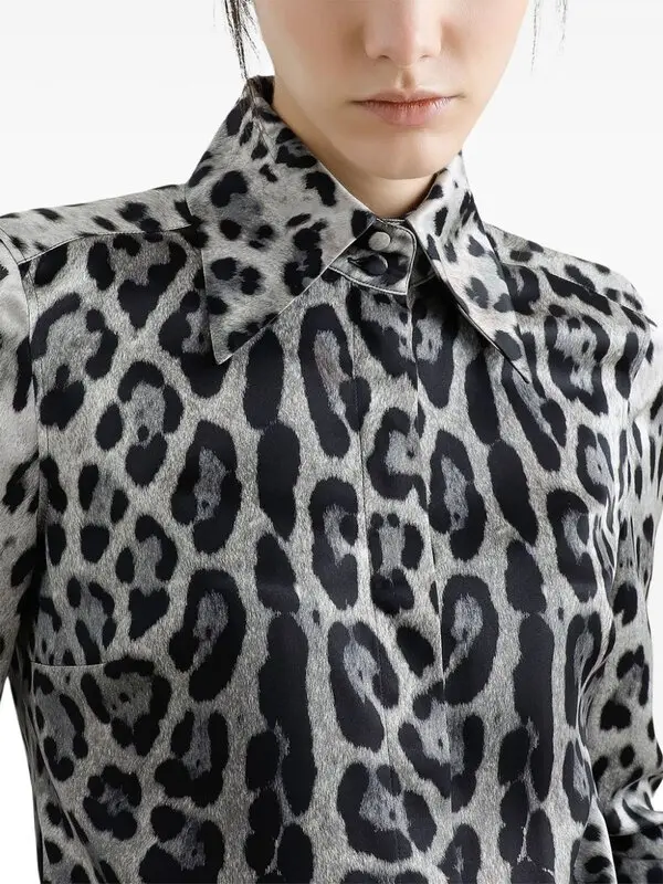 Dolce & Gabbana Leopard-print Blouse - Grey