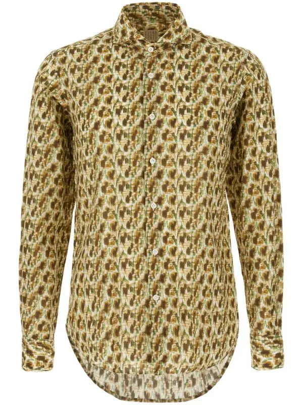 4FF Abstract-print Cotton Shirt