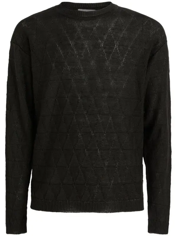 SUN HOUSE Diamond-pattern Jumper