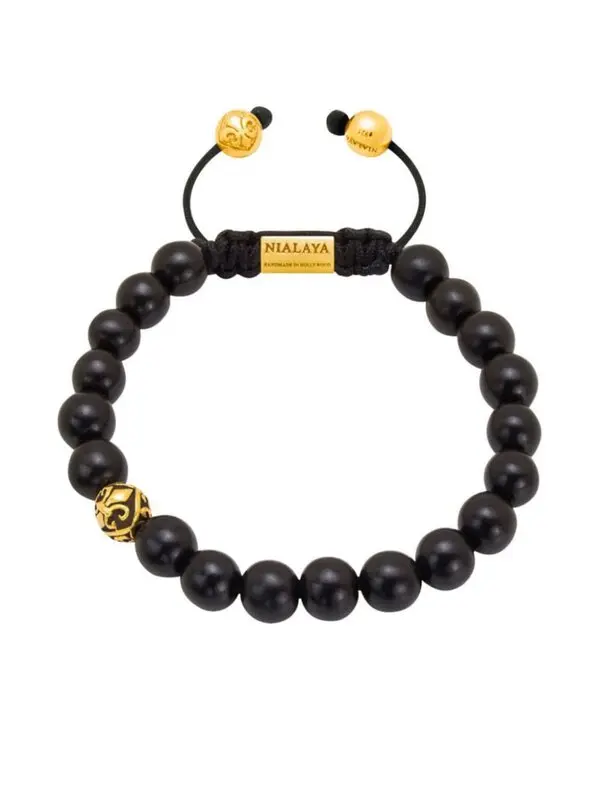 NIALAYA JEWELRY Onyx Beaded Bracelet - Black