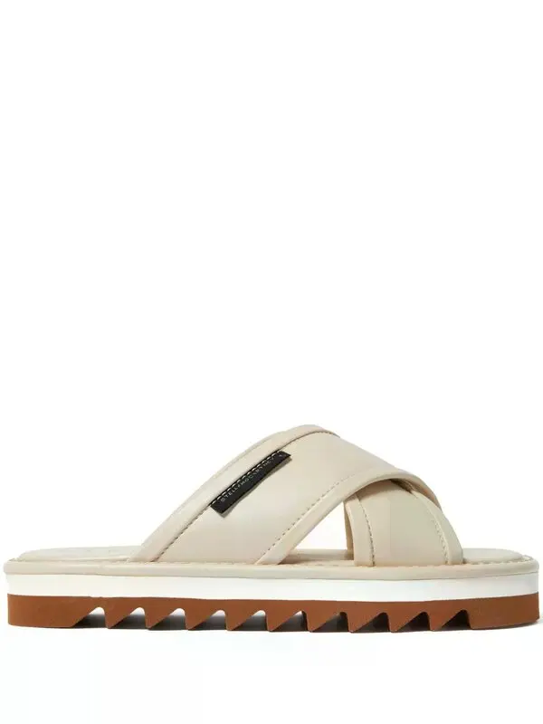 Stella McCartney Logo-patch Slides - Neutrals