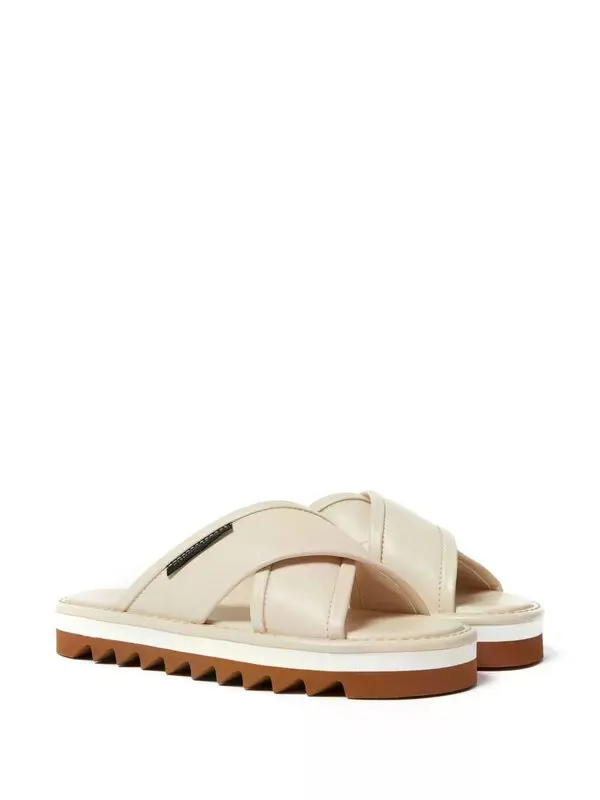 Stella McCartney Logo-patch Slides - Neutrals