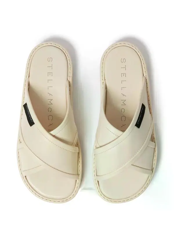 Stella McCartney Logo-patch Slides - Neutrals