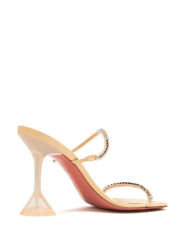 Amina Muaddi Gilda 95mm Crystal Embellished Mules - Yellow