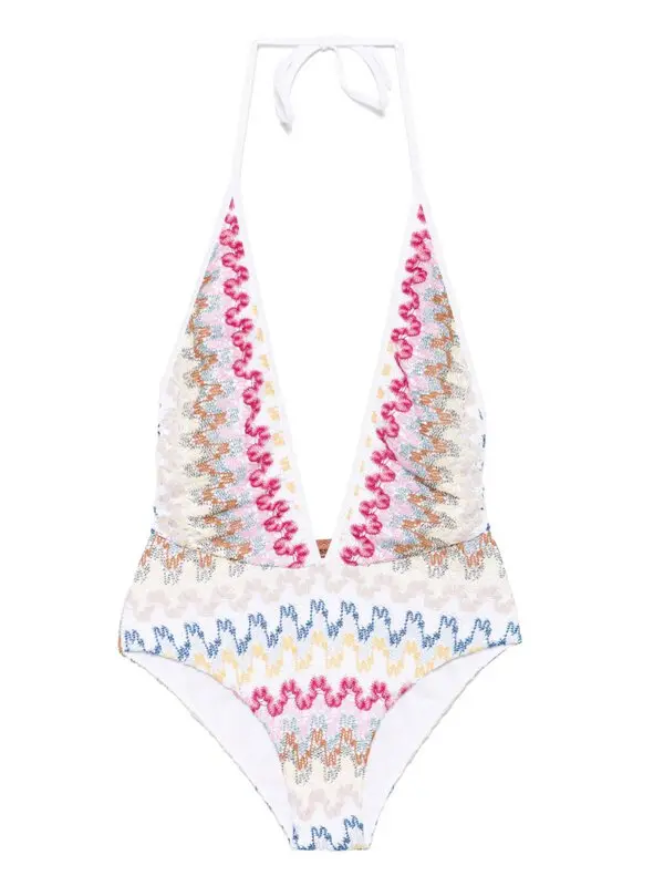 Missoni Zigzag-woven Swimsuit - White
