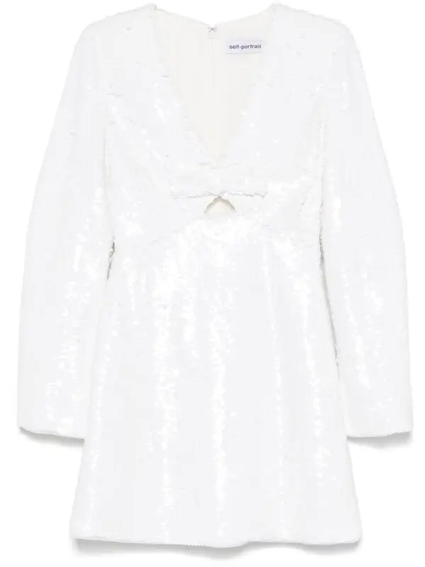 SELF-PORTRAIT Sequin Mini Dress - White