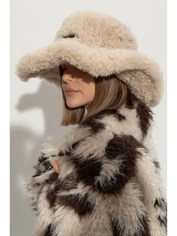Marni VTGE Fur Felt Hat Marni Off-White Faux Fur Cowboy Fedora Marni main image 4