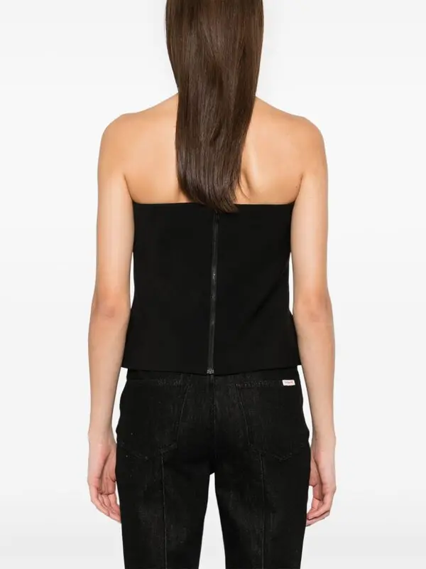 SELF-PORTRAIT Crepe Bandeau Top - Black
