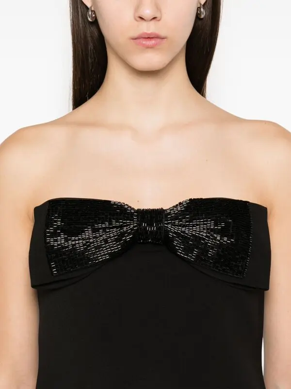SELF-PORTRAIT Crepe Bandeau Top - Black