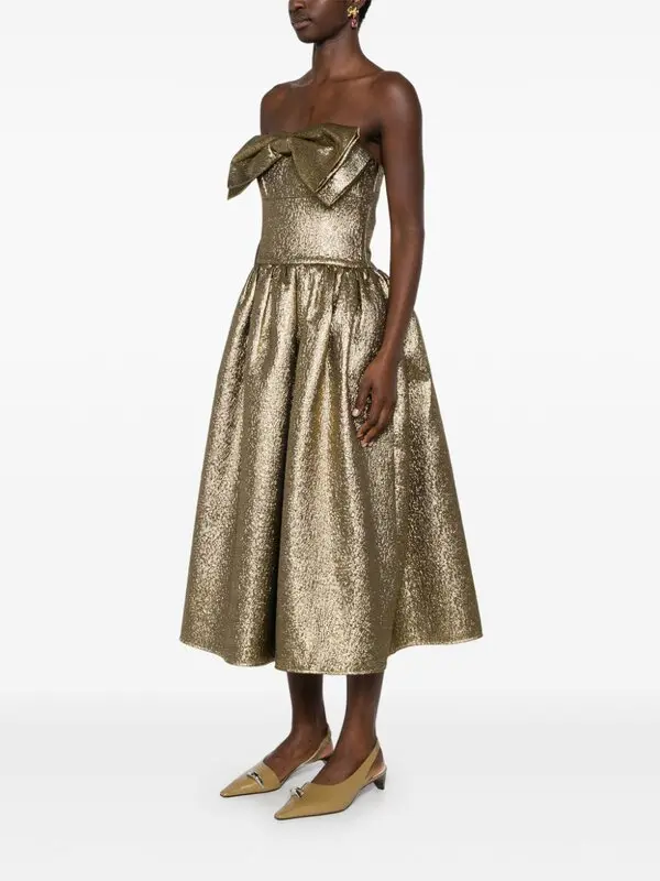 SELF-PORTRAIT Metallic Midi Dress