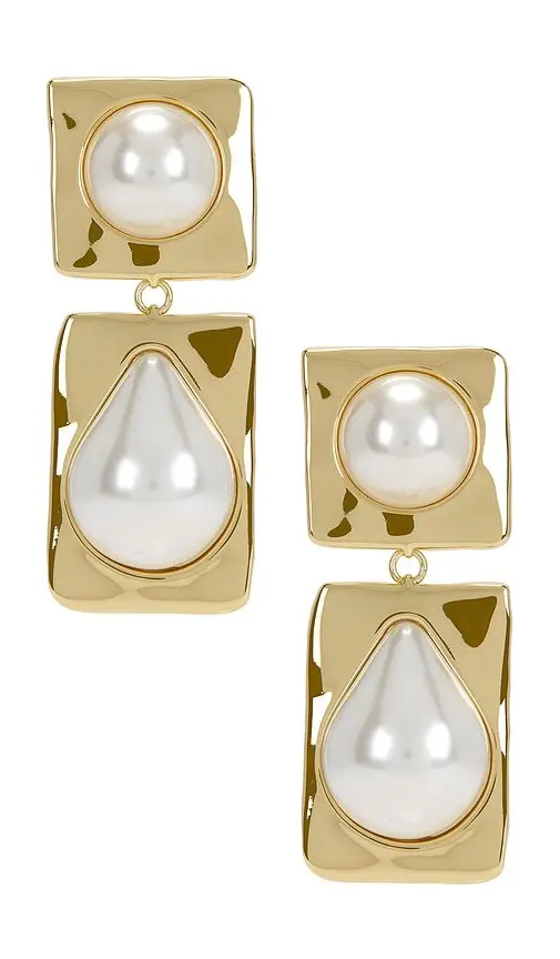 Retrofete Savannah Pearl Drop Earrings - Gold