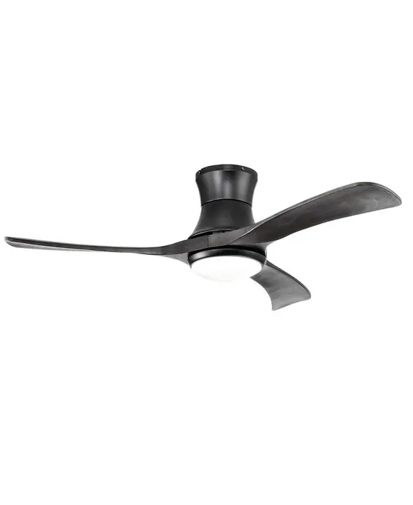 GOUUN 52 Inch Flush Mount Ceiling Fan With Led - Black