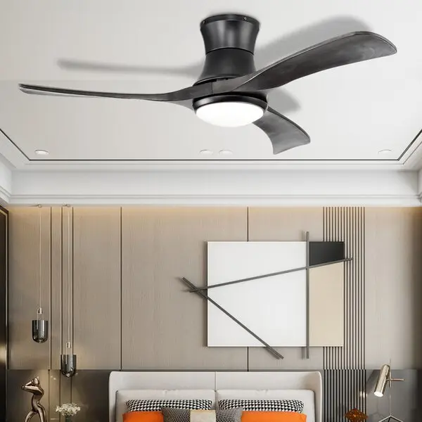 GOUUN 52 Inch Flush Mount Ceiling Fan With Led