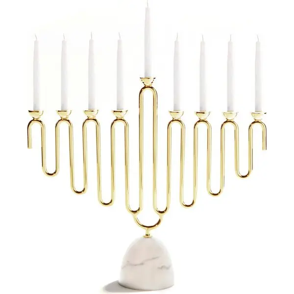 ANNA NEW YORK Coluna Menorah - White And Gold