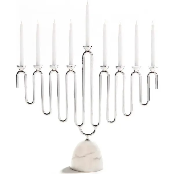 ANNA NEW YORK Coluna Menorah - White And Silver
