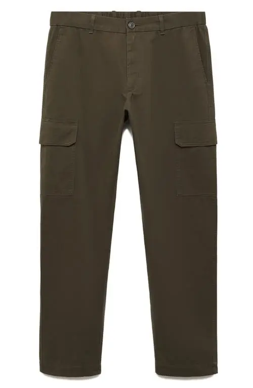 Mango Straight Leg Twill Cargo Pants