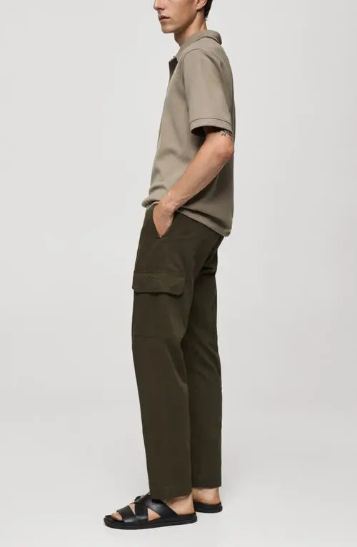 Mango Straight Leg Twill Cargo Pants
