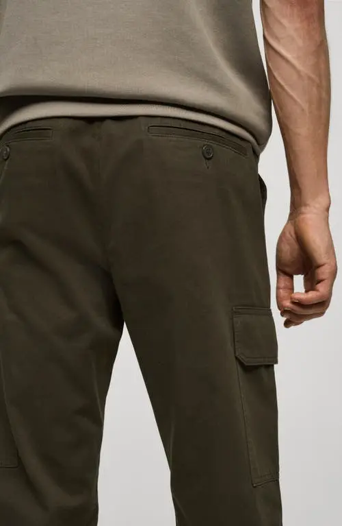 Mango Straight Leg Twill Cargo Pants