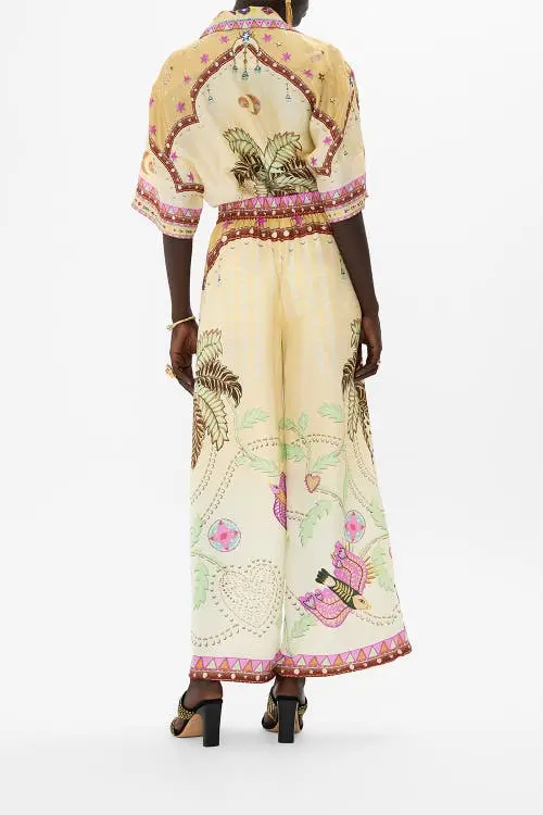 Camilla Printed Silk Wide Leg Pants - Aswan Abstract