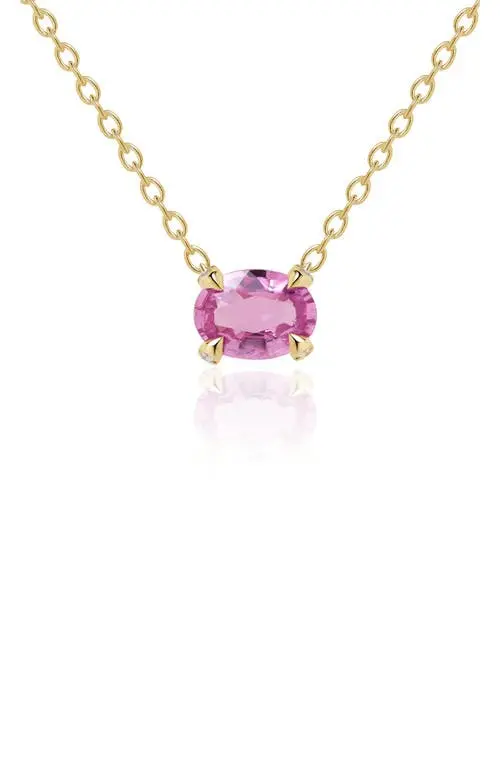 VALANI ATELIER Pink Sapphire And Diamond Pendant Necklace - 14k Yellow Gold