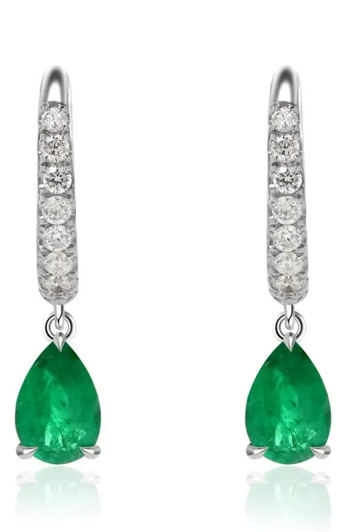 VALANI ATELIER Emerald Diamond Hoop Earrings