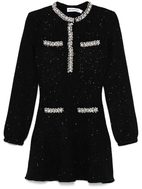 SELF-PORTRAIT Sequin Knit Mini Dress