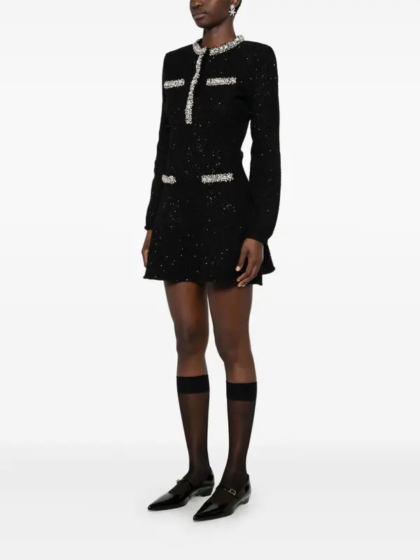 SELF-PORTRAIT Sequin Knit Mini Dress