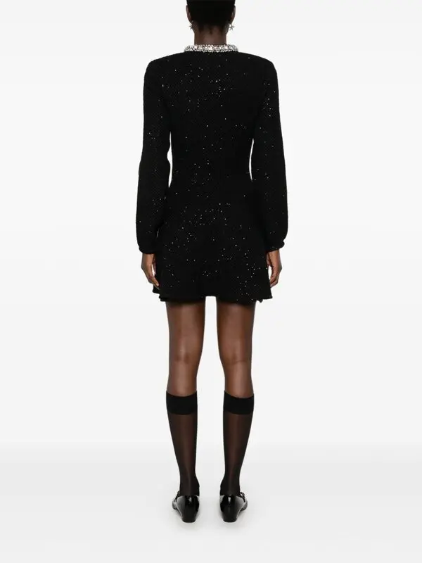 SELF-PORTRAIT Sequin Knit Mini Dress