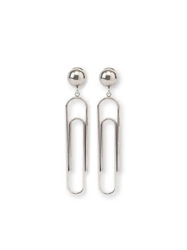 Moschino Pin-shape Drop Earrings - Silver