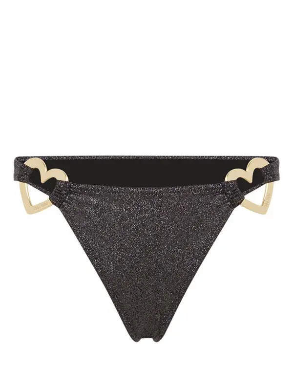 Moschino Lurex Bikini Bottom - Black