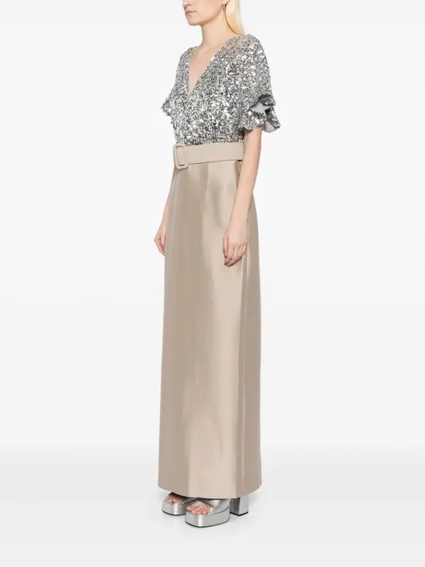 Sachin & Babi Marlene Gown - Neutrals